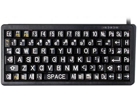 mini high visibility keyboard white on black vig g84 4100wb the keyboard company