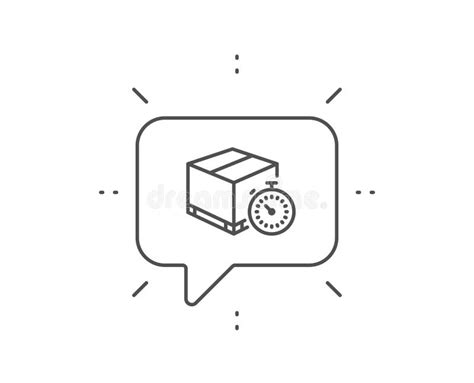 Shipping Tracking Line Icon Delivery Timer Vector Stock Vector Illustration Of Fragile