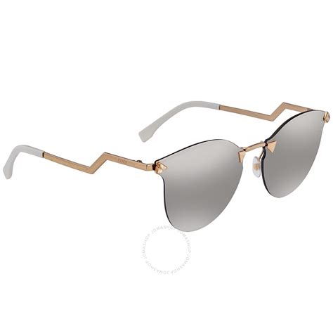 Fendi Gray Bronze Mirror Round Ladies Sunglasses Ff 0040s 00060jo
