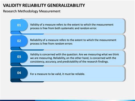 Validity Reliability Generalizability PowerPoint And Google Slides Template PPT Slides