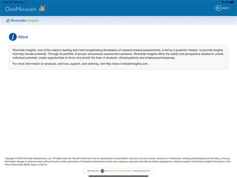 Riverside Datamanager By Internet Testing Systems Its