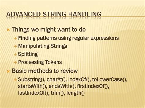 Advanced String Handling Ppt Download