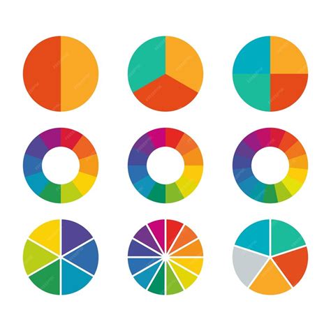 Premium Vector Colorful Round Pie Charts And Diagrams Vector Presentation Elements Set