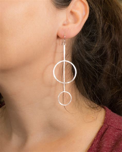 Long Sterling Silver Statement Earrings
