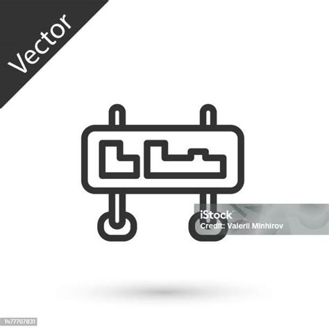 회색 라인 도로 교통 표지판 흰색 배경에 격리된 표지판 아이콘입니다 포인터 기호입니다 격리 된 거리 정보 표지판 방향 기호입니다 벡터 간판에 대한 스톡 벡터 아트 및 기타