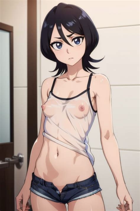 Rule 34 1girls Ai Generated Artist Request Black Hair Bleach Kuchiki Rukia Midriff Nipples