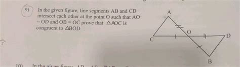 9 In The Given Figure Line Segments Mathrm Ab And
