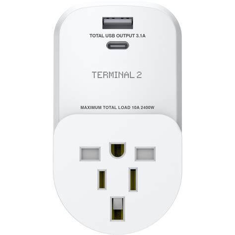 Terminal 2 Inbound Travel Adaptor With USB A And USB C Ports Australia JB Hi Fi