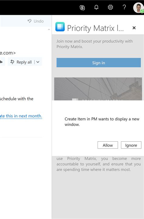 Authentication Opening A Modal Using Dialog Api In Outlook 365 Shows