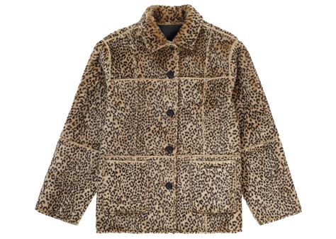 Supreme Reversible Faux Suede Leopard Coat Black Mens Ss19 Us