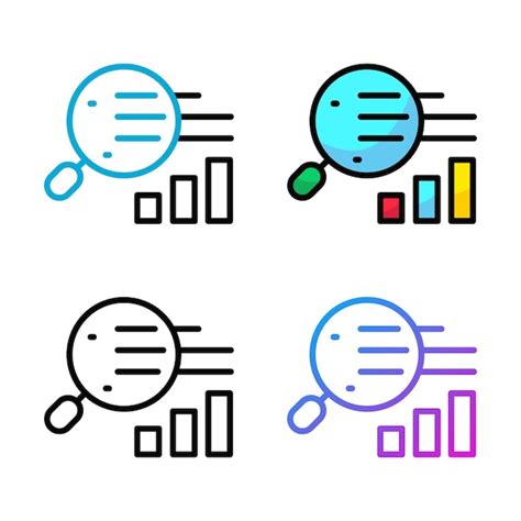 Premium Vector Analytics Icon Design In Four Variation Color
