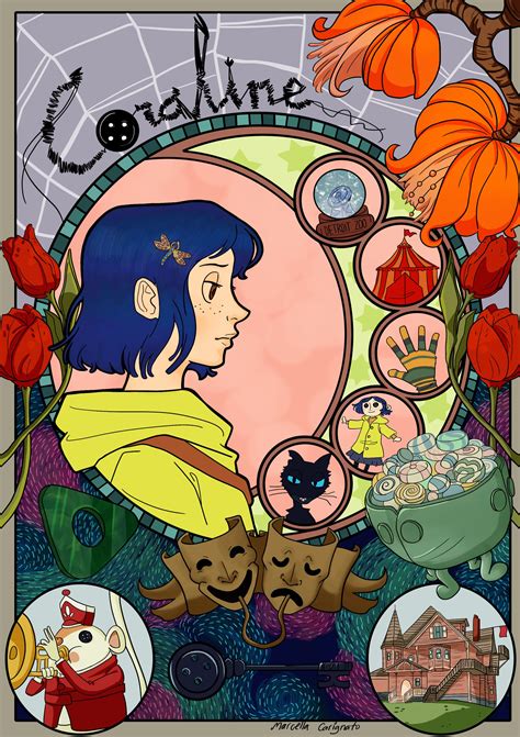 Artstation Coraline Art Nouveau Marcella Carvalho Coraline Art