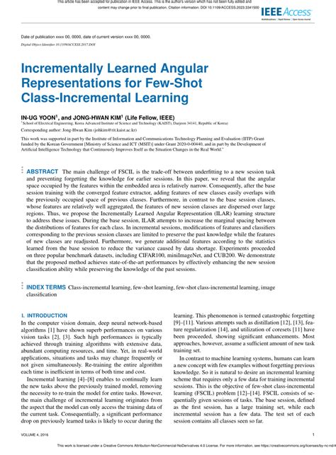Pdf Incrementally Learned Angular Representations For Few Shot Class Incremental Learning