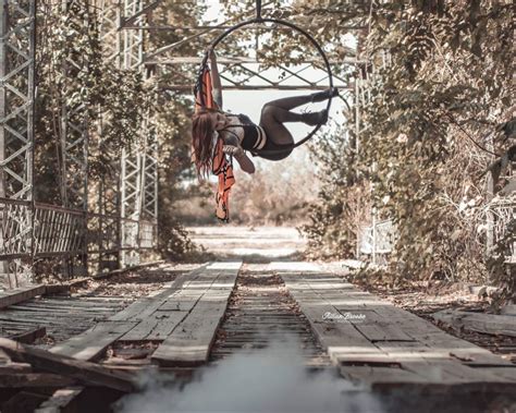 Aerial Lyra Photoshoot Photoshoot Aerial Railroad Tracks