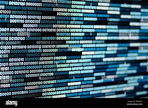 Big Overload Blockchain Data Blue Binary Data Code Background For Internet And Cyberspace