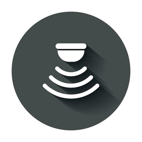 Motion Sensor Icon In Flat Style Sensor Waves Vector Illustration With Long Shadow Security