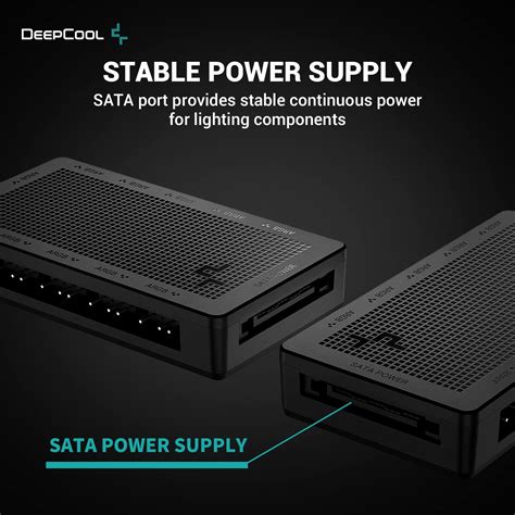 DeepCool SC700 ARGB Hub 12 Port 5v 3pin Aura SYNC Addressable RGB Hub With Magnetic Backplane