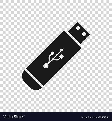 Grey Usb Flash Drive Icon Isolated On Transparent Vector Image