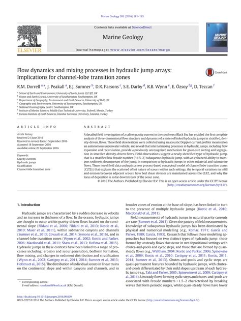 Pdf Flow Dynamics And Mixing Processes In Hydraulic Jump Arrays