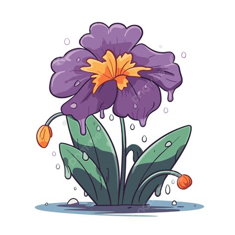 예쁜 꽃 벡터 노란색 꽃과 방울 만화와 보라색 꽃 스티커 클립 아트 상표 클립 아트 Png 일러스트 및 벡터 에 대한 무료 다운로드 Pngtree