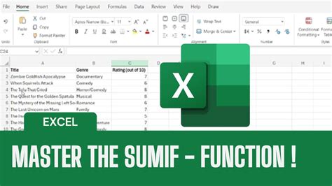Master The Sumif Function In Excel Quick Tutorial Youtube