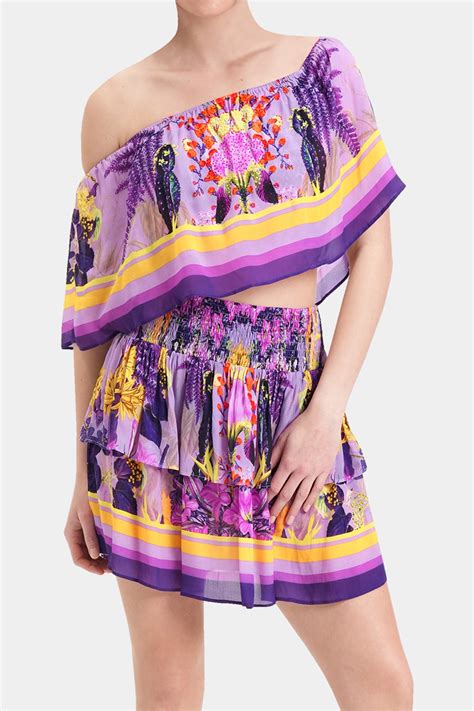 Womens Skirt Ruffle Mini Skirt In Purple Purple Skirt Shahida