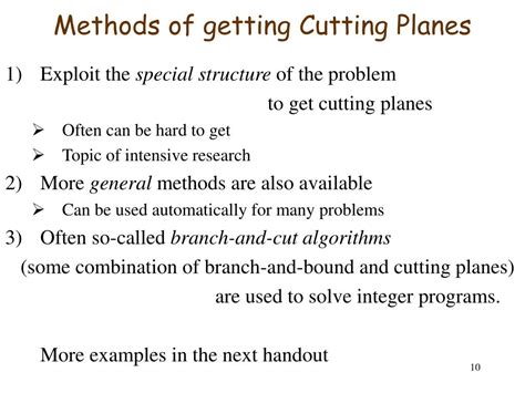 Ppt Cutting Plane Technique For Solving Integer Programs Powerpoint Presentation Id773203