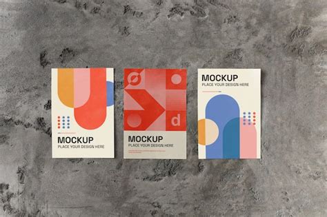 콘크리트 벽 이랑에 추상 포스터 프리미엄 Psd 파일