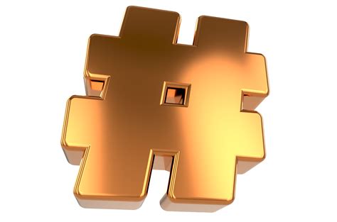 Golden Hash Tag On Png Background 13775657 Png