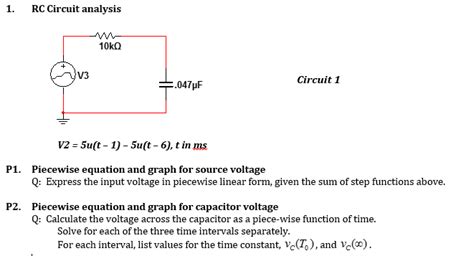 Solved RC Circuit Analysis V Circuit F Chegg Com