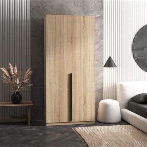 Купити Шафа для одягу на 2 двері зі штангою з чорними ручками M 25 ціна 5999 ₴ Prom Ua Id