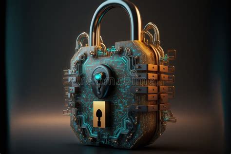 Cybersecurity Padlock Digital Lock On Technology Network Data Protection Background Ai