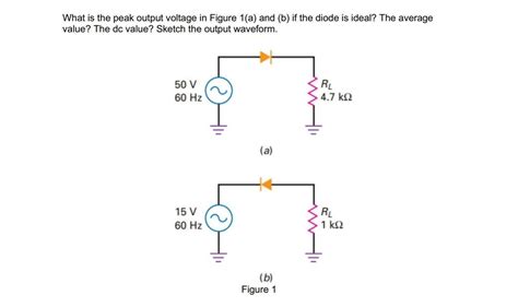 solved what is the peak output voltage in figure 1 a and