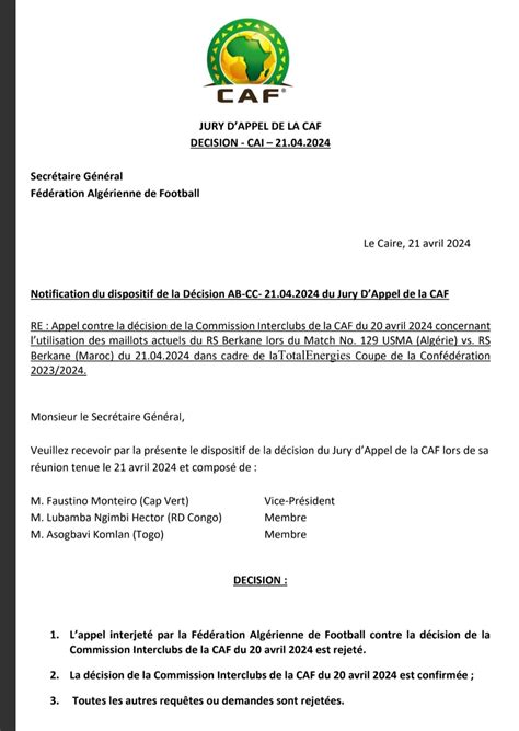 Update Caf Rejects Algeria S Requests R Morocco