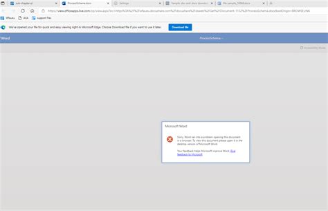 unable to open office documents on edge microsoft qanda