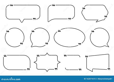 Quote Box Frames Set Speech Bubble Textbox Quotation Comment Frame Citation Boxes Isolated