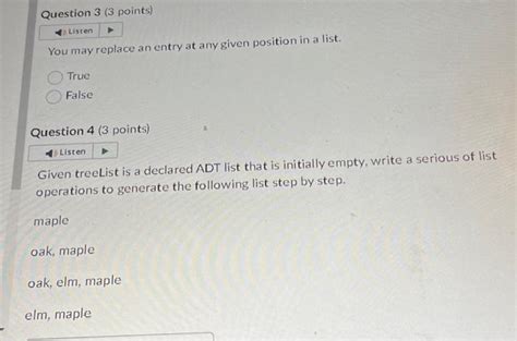 Solved If Mylist Is A Declared Adt List And The Front Of The