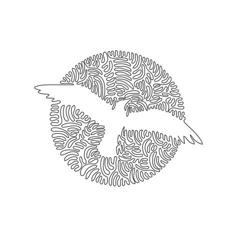 Continuous One Curve Line Drawing Of Beautiful Gulls Abstract Art In