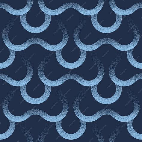 Premium Vector Smooth Curved Lines Seamless Pattern Trendy Vector Unique Dark Blue Abstraction