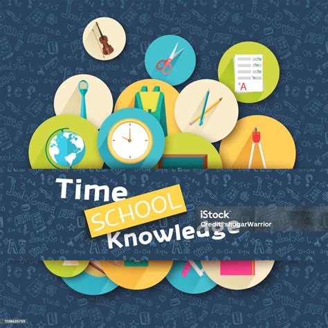 학교 교육 벡터 아트 아이콘 배경으로 돌아 가기 플랫 대학 요소 집합입니다 스터디 디자인을 위한 템플릿 팔레트 기호 가위에 대한 스톡 벡터 아트 및 기타 이미지 Istock