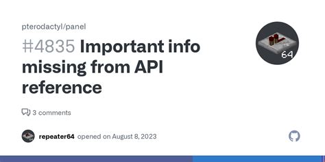 Important Info Missing From API Reference Issue 4835 Pterodactyl