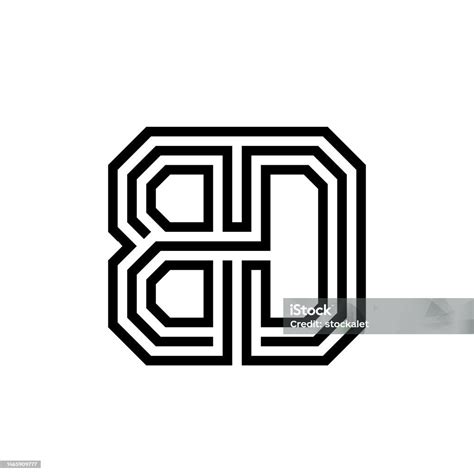 Bd 모노그램 문자 B 및 문자 D 로고 회사 굵은 글꼴 서명 아이콘입니다 기술 기하학은 얽힌 선입니다 0명에 대한 스톡 벡터