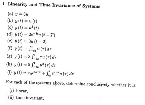 Linearity And Time Invariance Of
