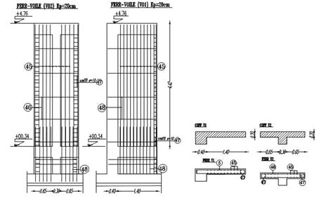 Cad Drawing Of Wall Reinforcement In Detail Autocad 2d Design Cad File Dwg File