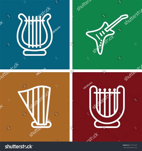 String Icons Set Set 4 String Stock Vector Royalty Free 617727107 Shutterstock