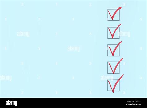 Checklist Box With Red Marks Closeup Stock Photo Alamy