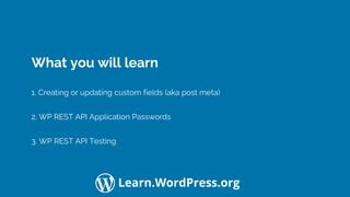 WP REST API Custom Fields Authentication PPT