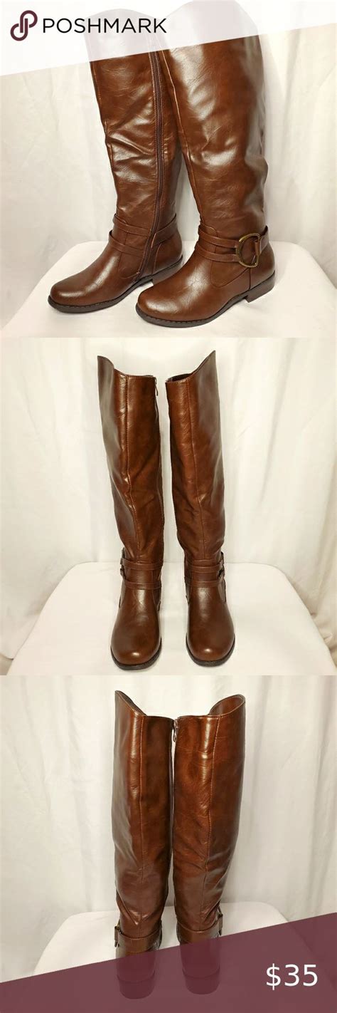 Jc Tall Moto Buckle Boots Brown Size 85 Brown Combat Boots Grey Combat Boots Boots
