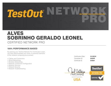 Testout Network Pro Certification Pdf