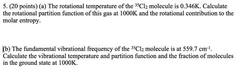 Solved 5 20 Points A The Rotational Temperature Of The